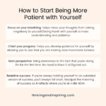 19 Easy Ways to be Patient with Yourself
